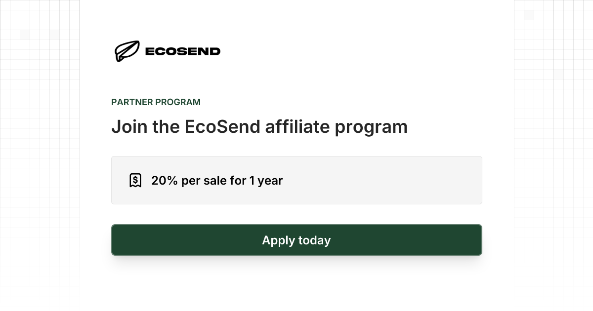 EcoSend Affiliate Program | Dub