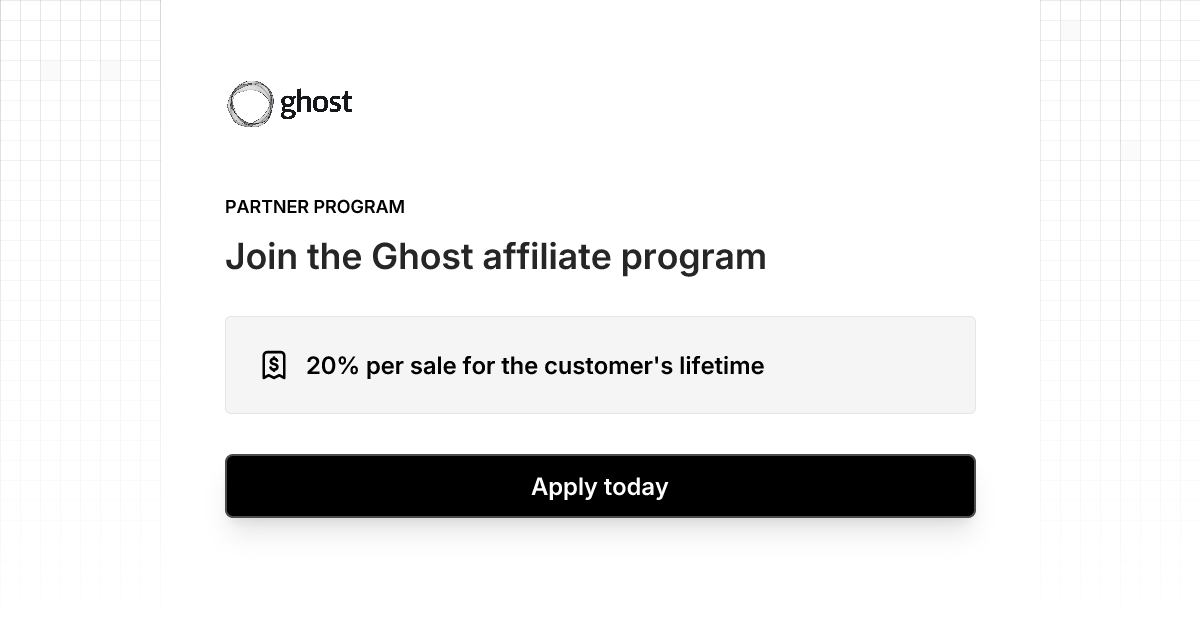 Ghost Affiliate Program | Dub
