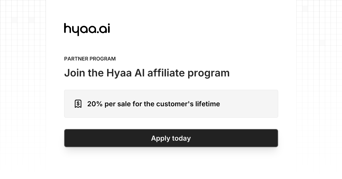 Hyaa AI Affiliate Program | Dub