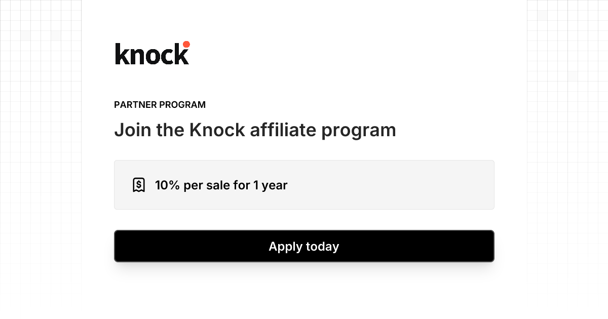 Knock Affiliate Program | Dub