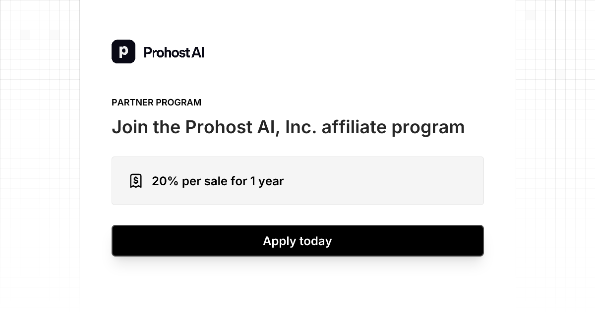 Prohost AI, Inc. Affiliate Program | Dub