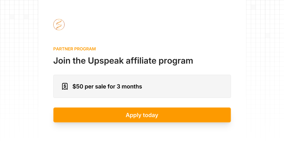 Upspeak Affiliate Program | Dub